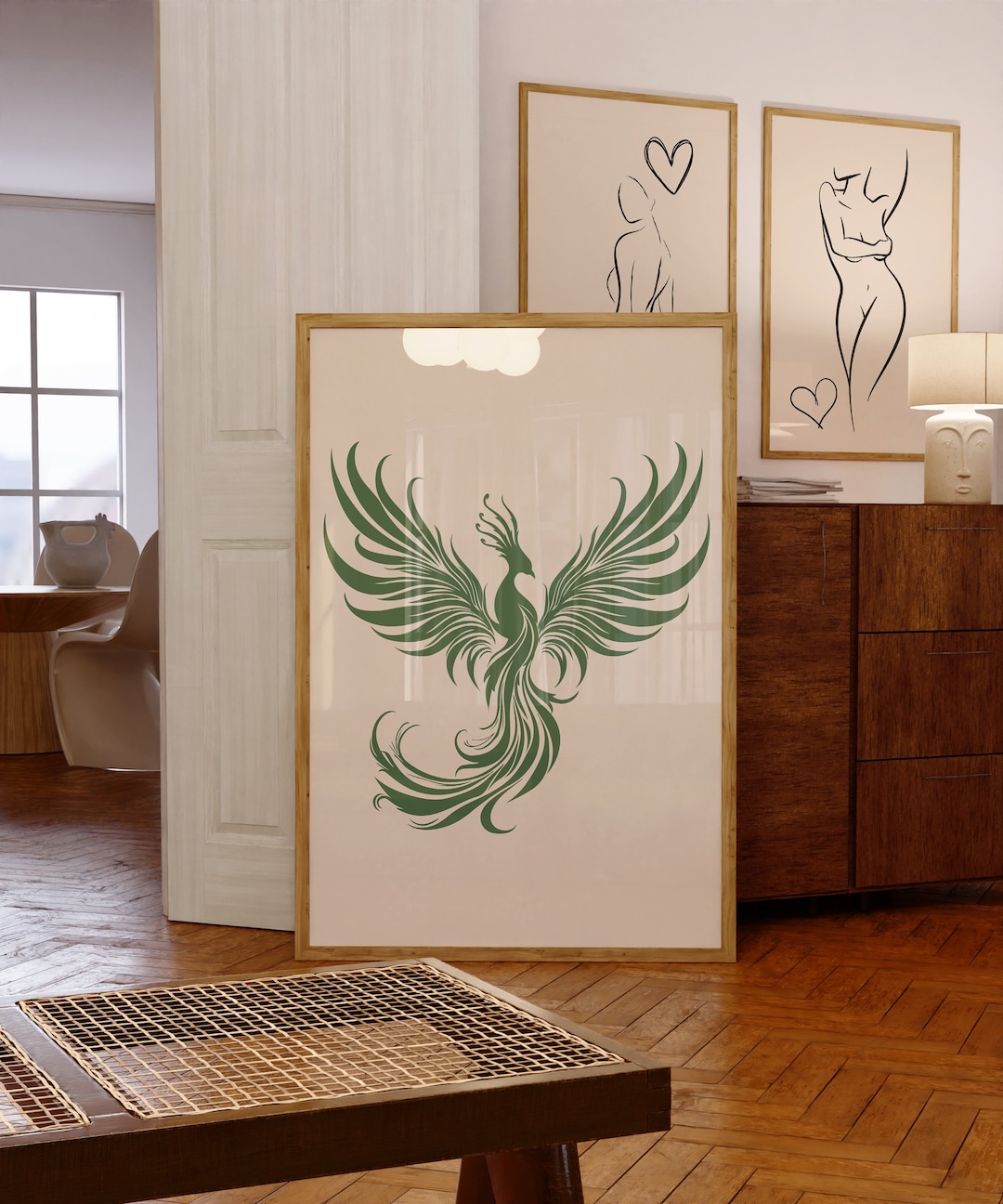 Green Phoenix Wall Art, Phoenix Poster, Phoenix Prints, Phoenix Decor ...