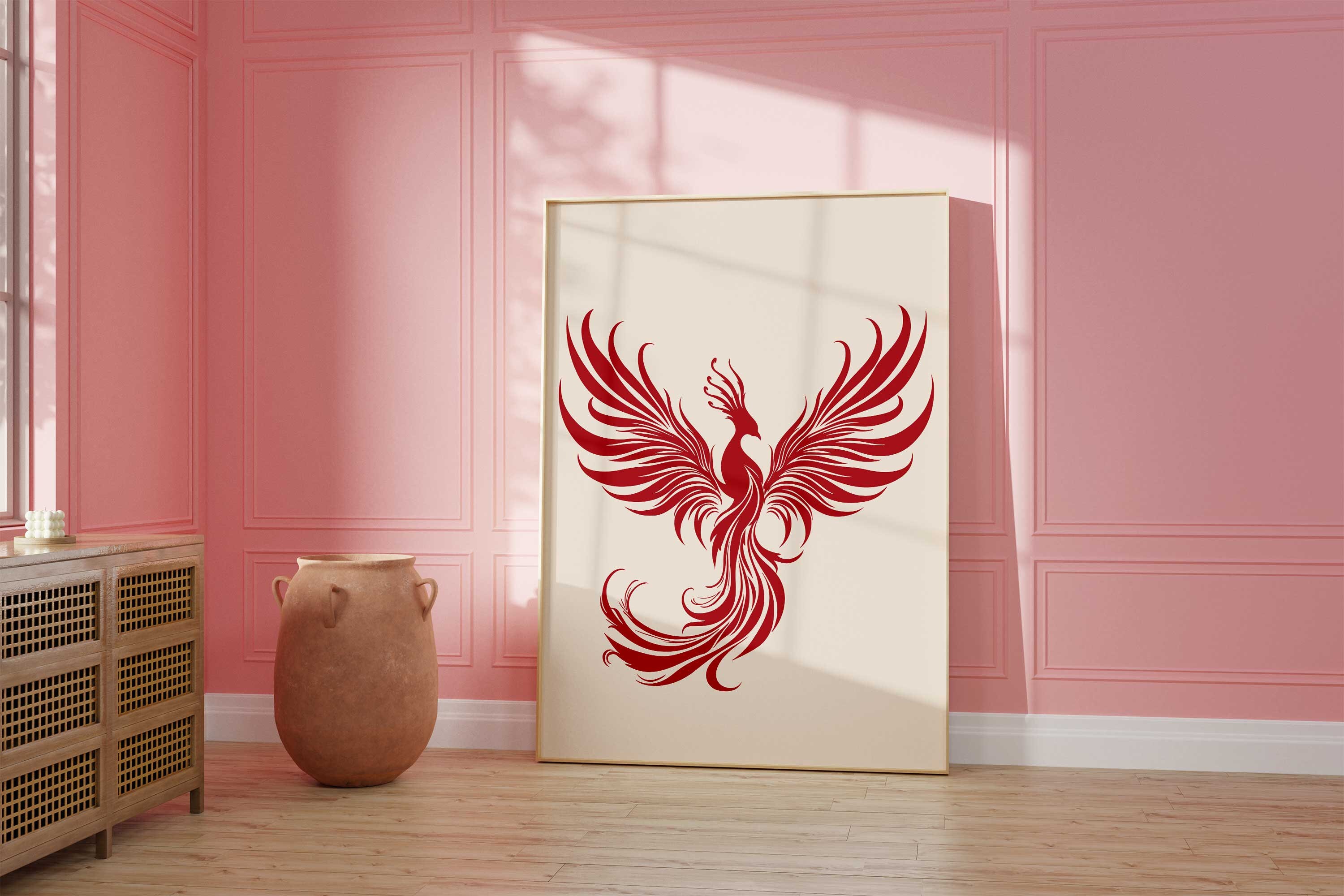 Red Phoenix Prints, Phoenix Poster, Phoenix Wall Art, Phoenix Decor - Etsy