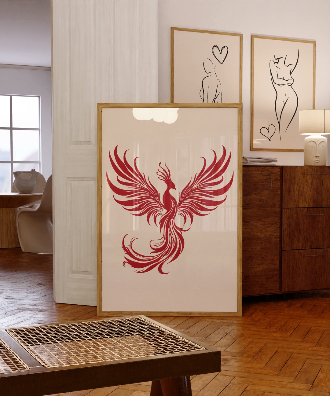 Red Phoenix Prints, Phoenix Poster, Phoenix Wall Art, Phoenix Decor - Etsy