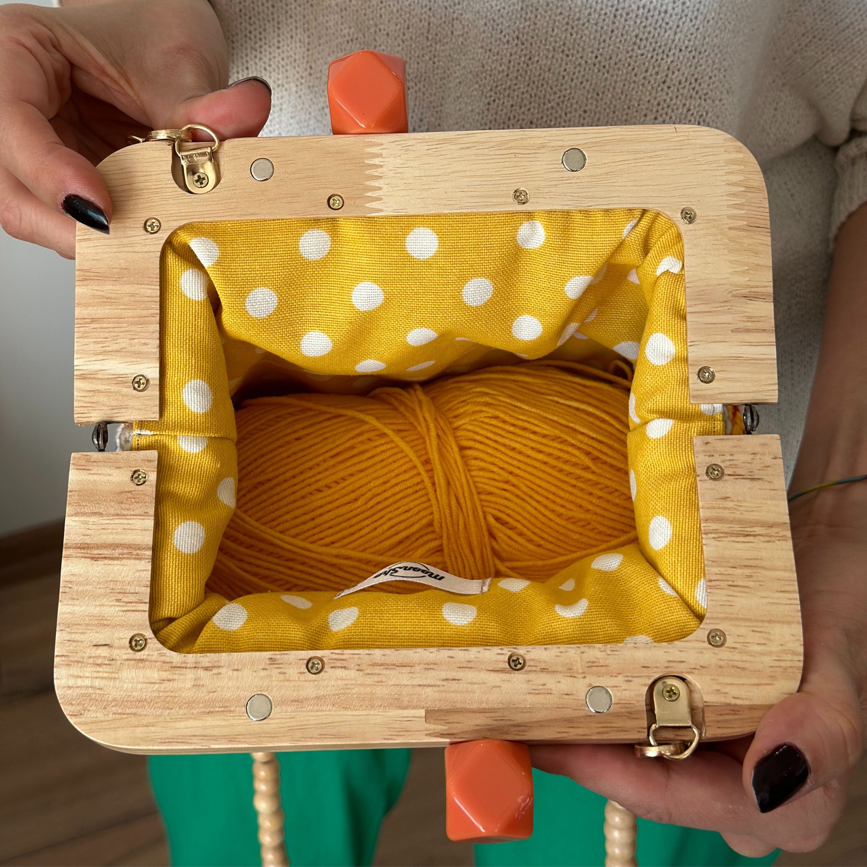 Stylish Crochet Bag With Wood Button and Multicolored Yarn Design ...