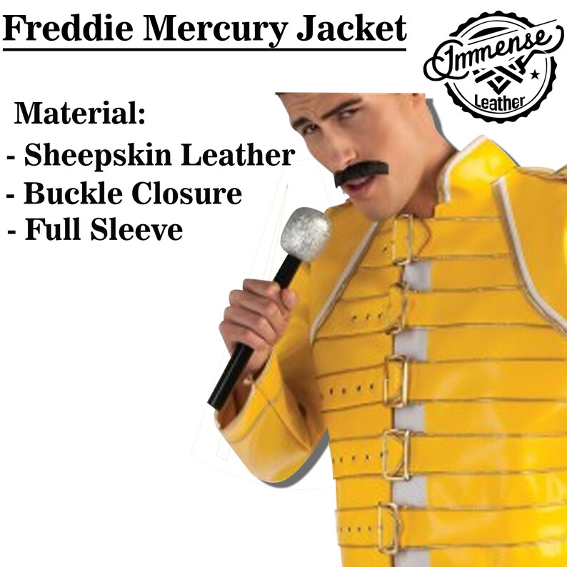 Adult Freddie Mercury Queen Concert Belted Motorcycle Leather Jacket ...