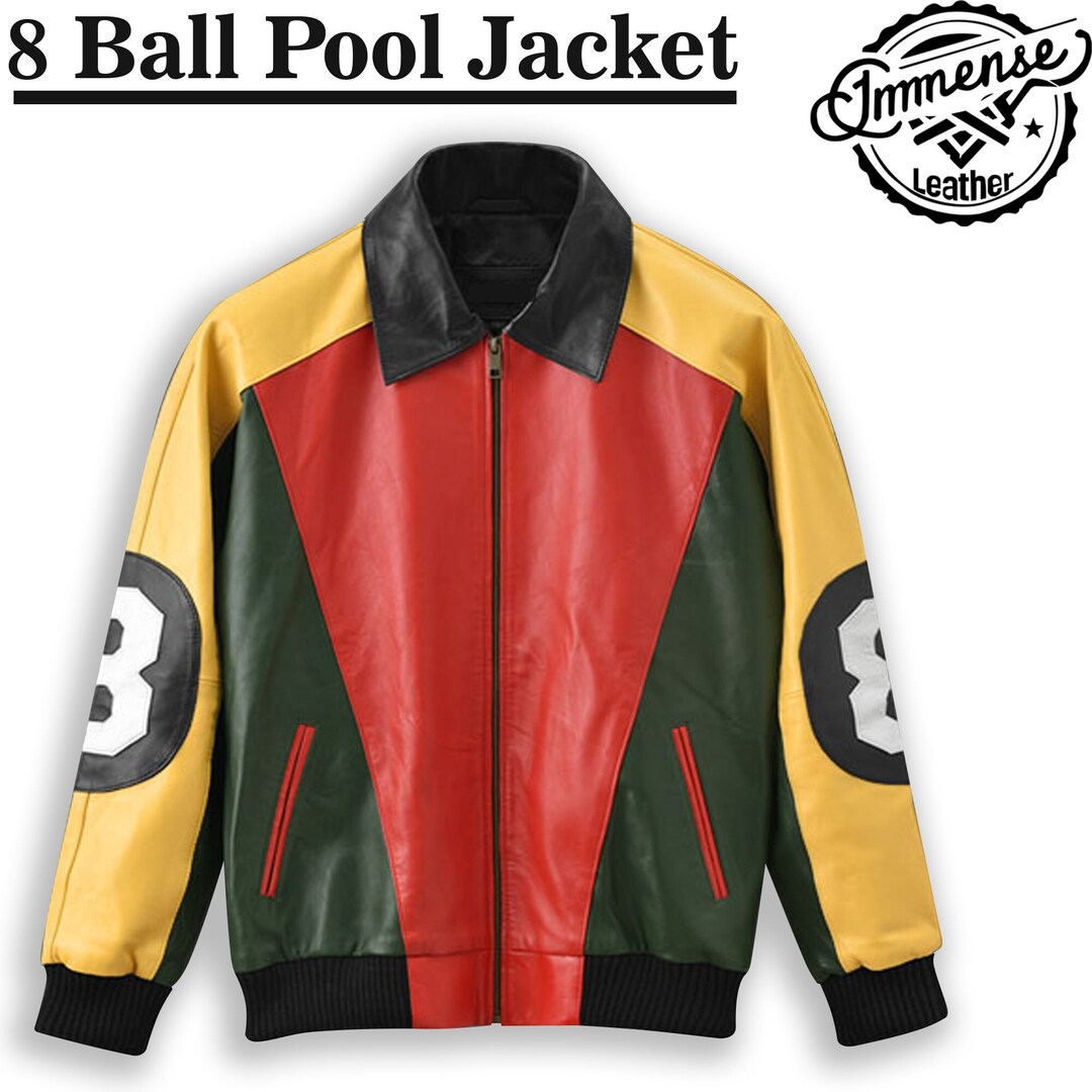 Mens 8 Ball Seinfeld Puddy Patrick Warburton Bomber Leather Jacket - Etsy