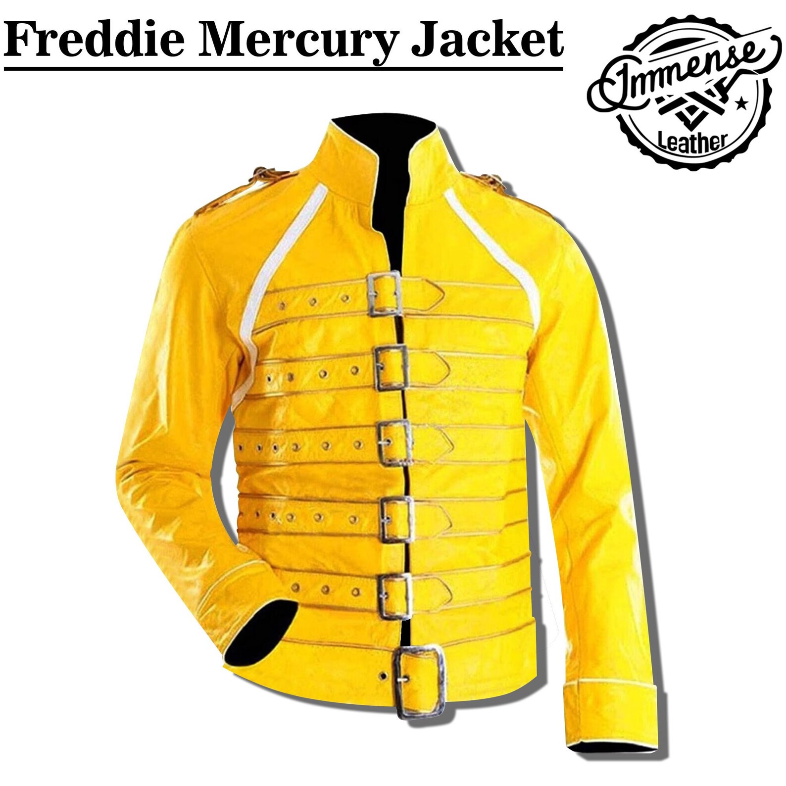 Adult Freddie Mercury Queen Concert Belted Motorcycle Leather Jacket ...