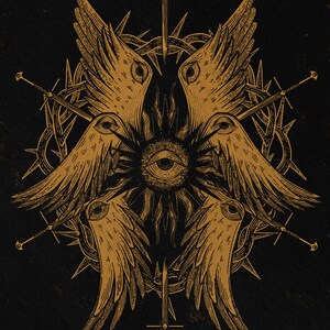 Seraphim Biblically Accurate Angel Dark Illustration Gothic Wall Decor ...