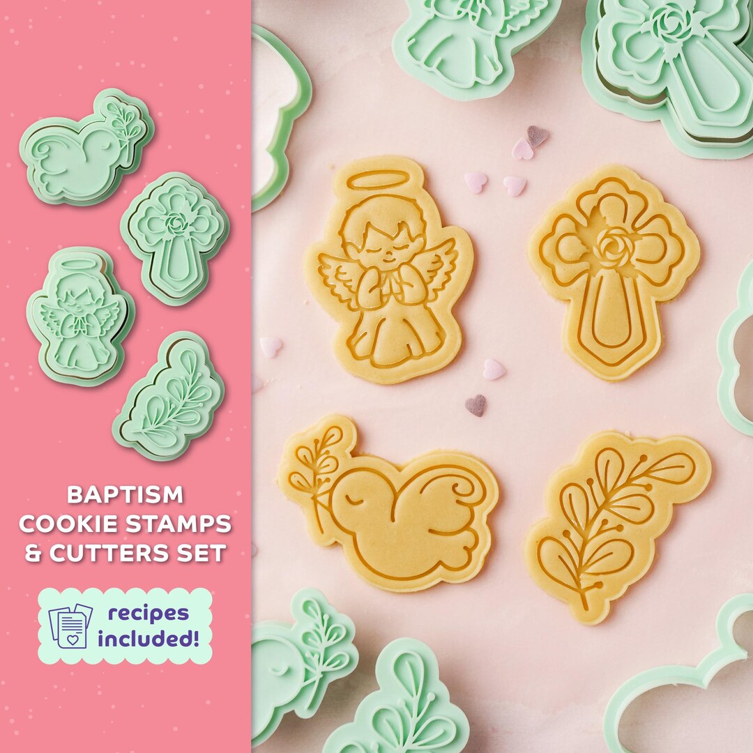 Baptism First Communion Cookie Cutter Set, 8-pcs, Cute Angel, Holy ...
