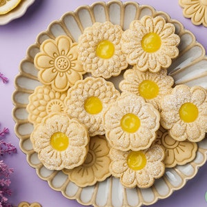 Spring Flowers Cookie Cutter & Stamps Set Perfect for Linzer Cookies ...