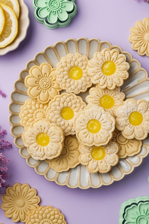 Spring Flowers Cookie Cutter & Stamps Set Perfect for Linzer Cookies ...