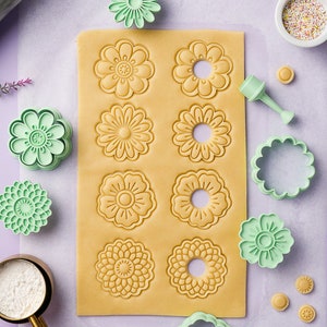 Spring Flowers Cookie Cutter & Stamps Set Perfect for Linzer Cookies ...