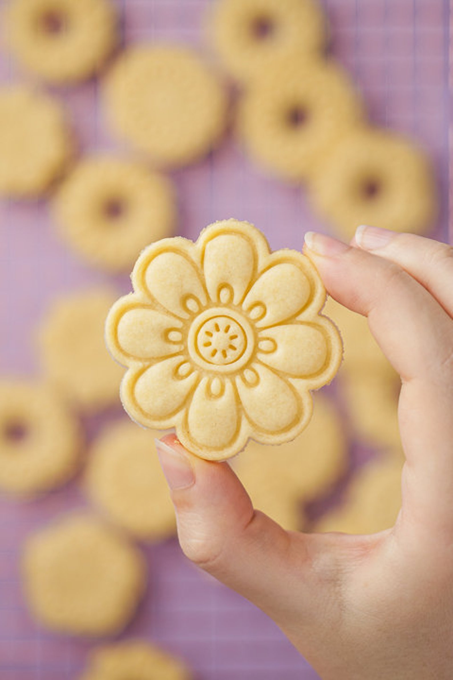 Spring Flowers Cookie Cutter & Stamps Set Perfect for Linzer Cookies ...