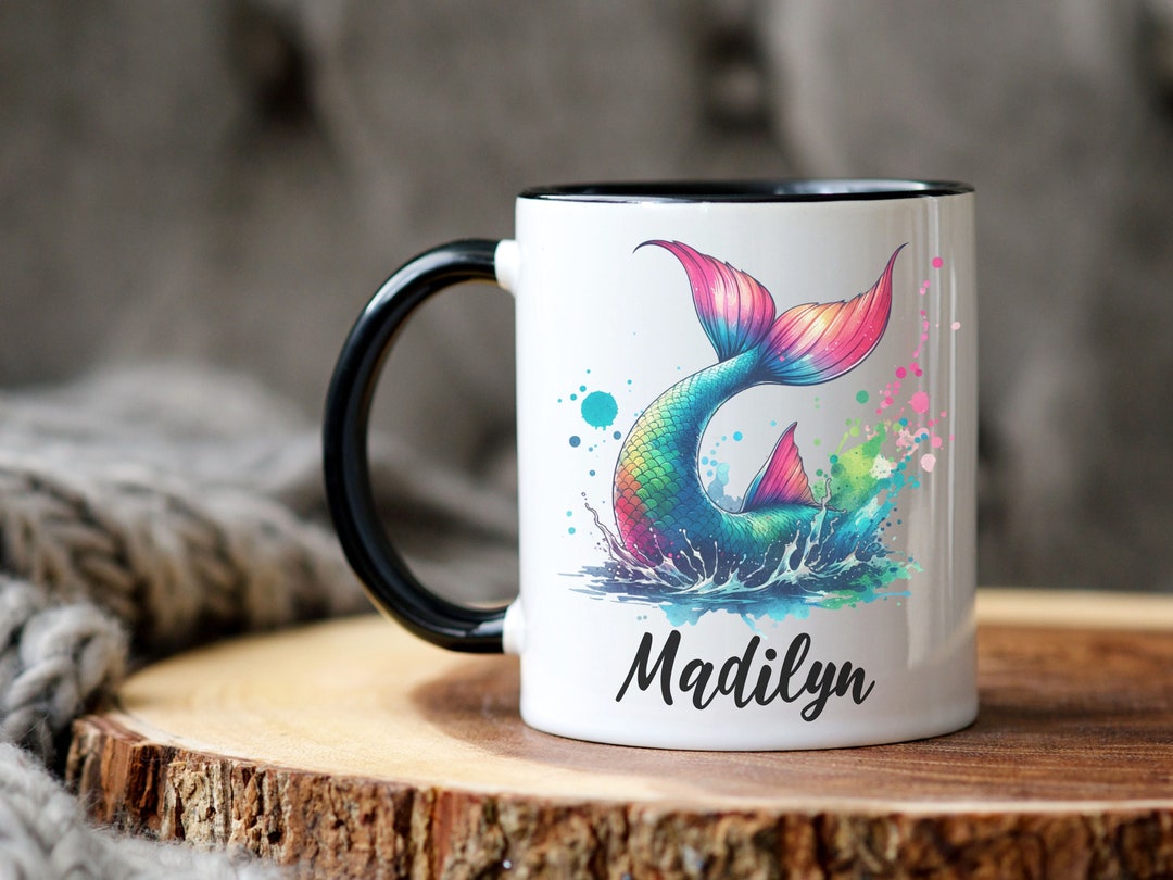 Custom Watercolor Mermaid Tail Mug, Fantasy Mermaid Cup Gift, Mermaid ...