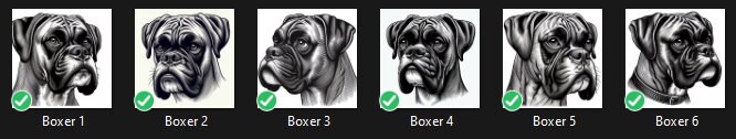 6 Designs boxer Line Art Collection: 6 Images Ideal for Engraving ...