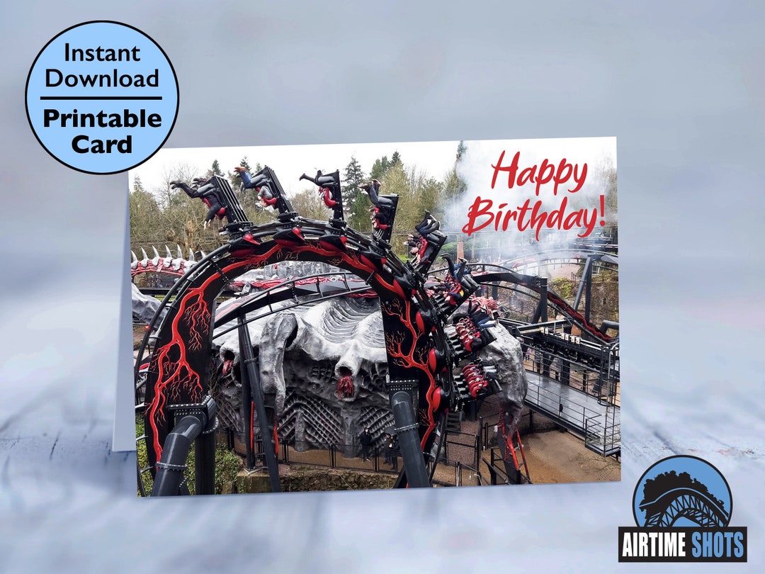 Rollercoaster Birthday Card Printable Download Nemesis Reborn-alton ...