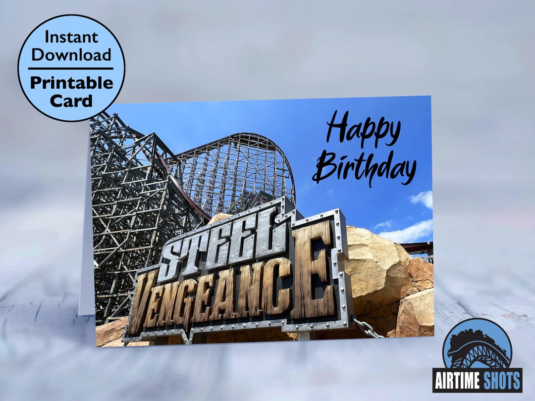 Steel Vengeance Birthday Card Printable Download Rollercoaster Cedar ...
