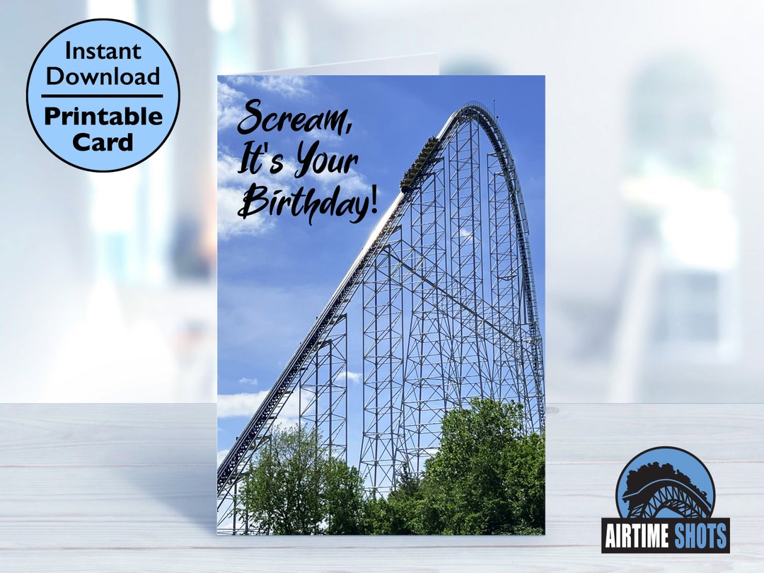 Rollercoaster Birthday Card Printable Download Millennium Force Cedar ...