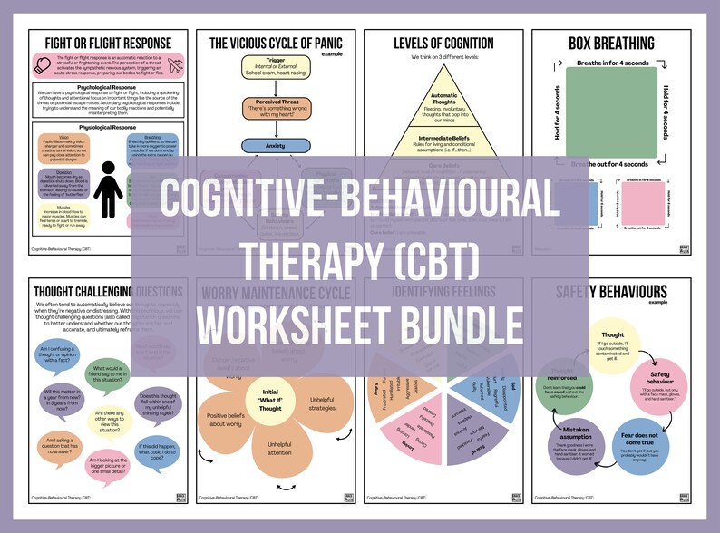 60 Cognitive-behavioural Therapy CBT Worksheets Counselling Tools ...