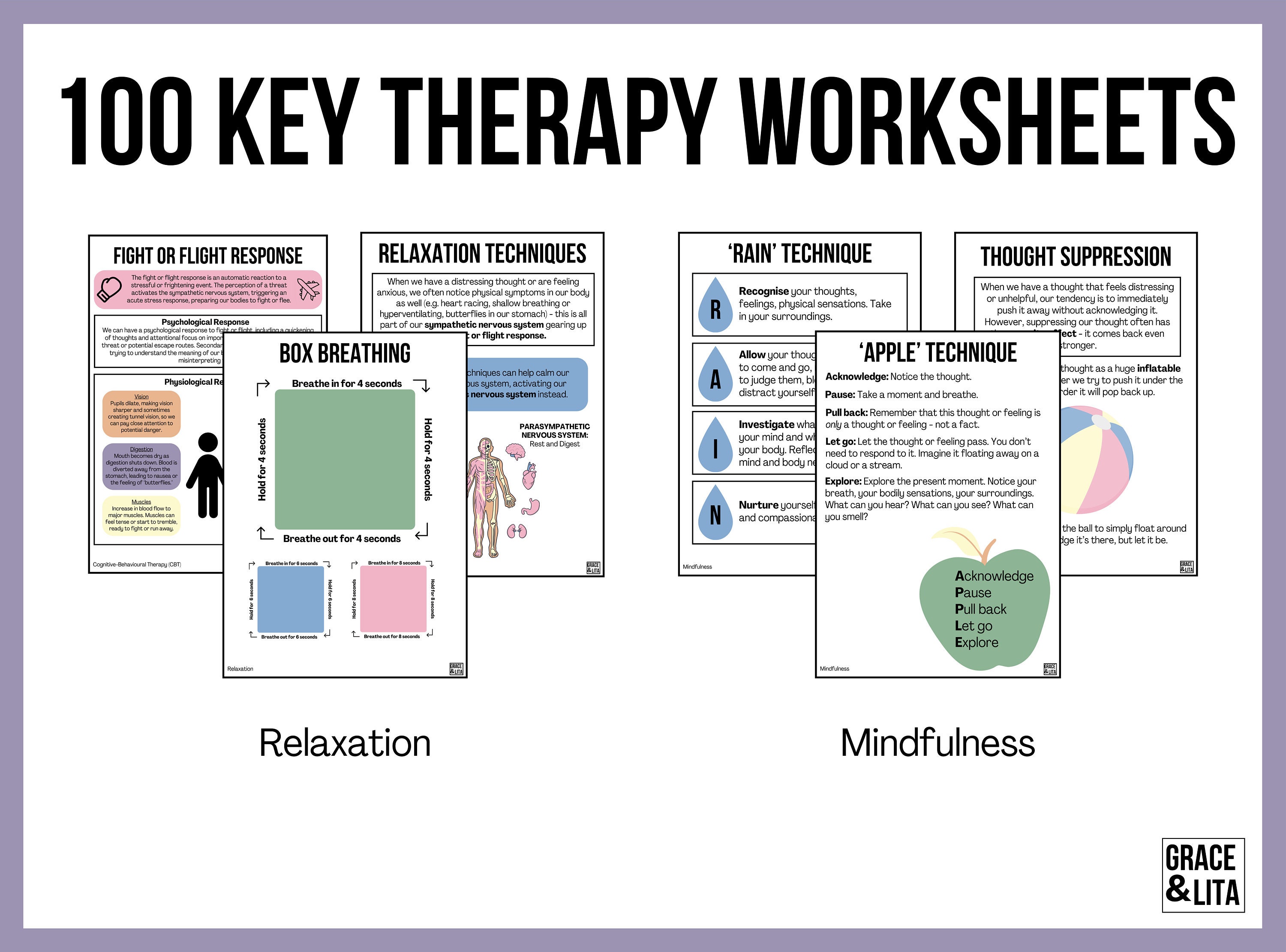 100 Key Therapy Worksheets Counselling Tools, Psychologist Resources ...