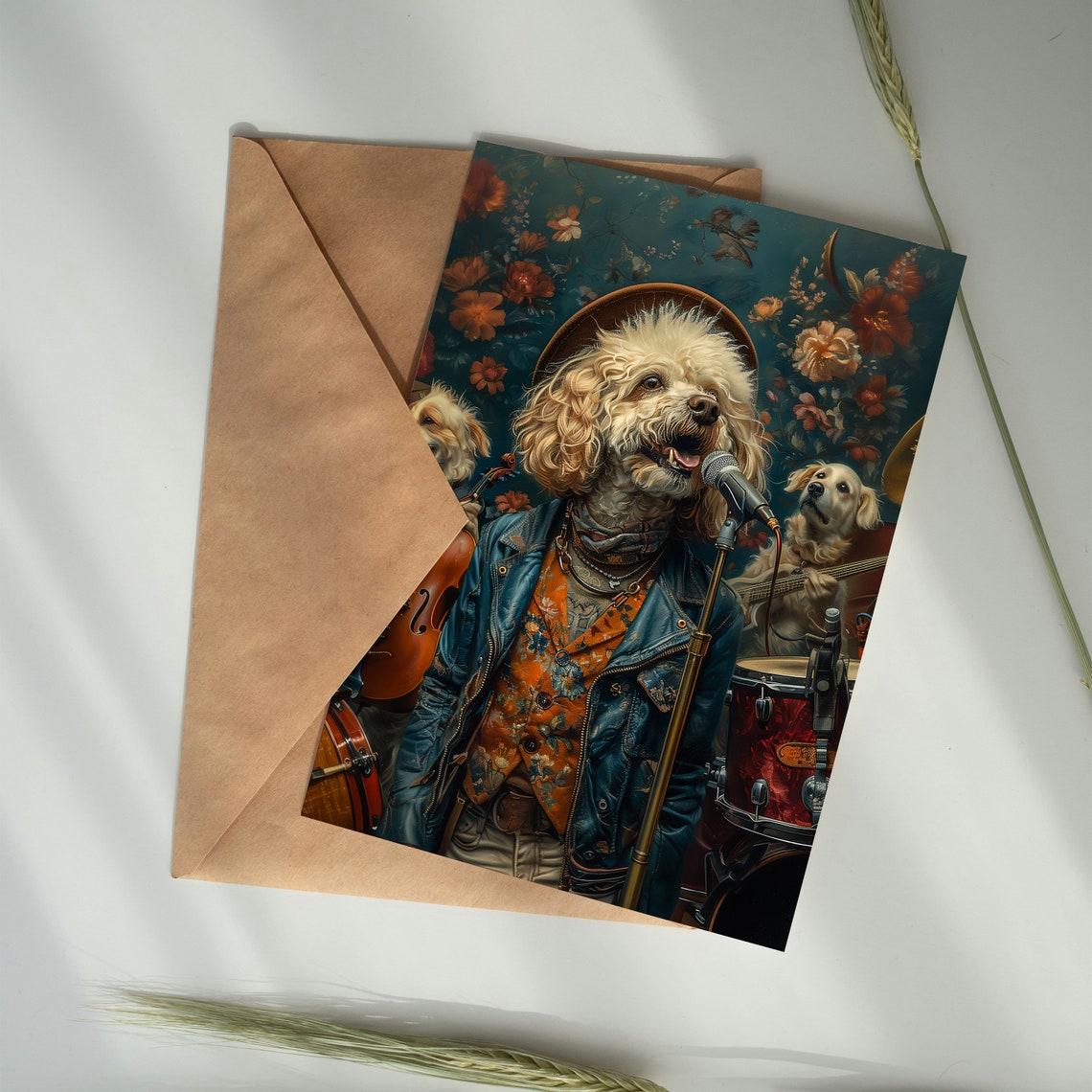 Poodle Singer - Paw-ty Invite, Singing Dog Card, Animal Invitation Card ...