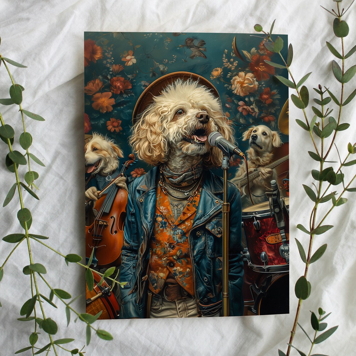 Poodle Singer - Paw-ty Invite, Singing Dog Card, Animal Invitation Card ...