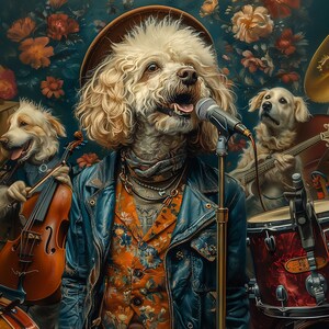 Poodle Singer - Paw-ty Invite, Singing Dog Card, Animal Invitation Card ...