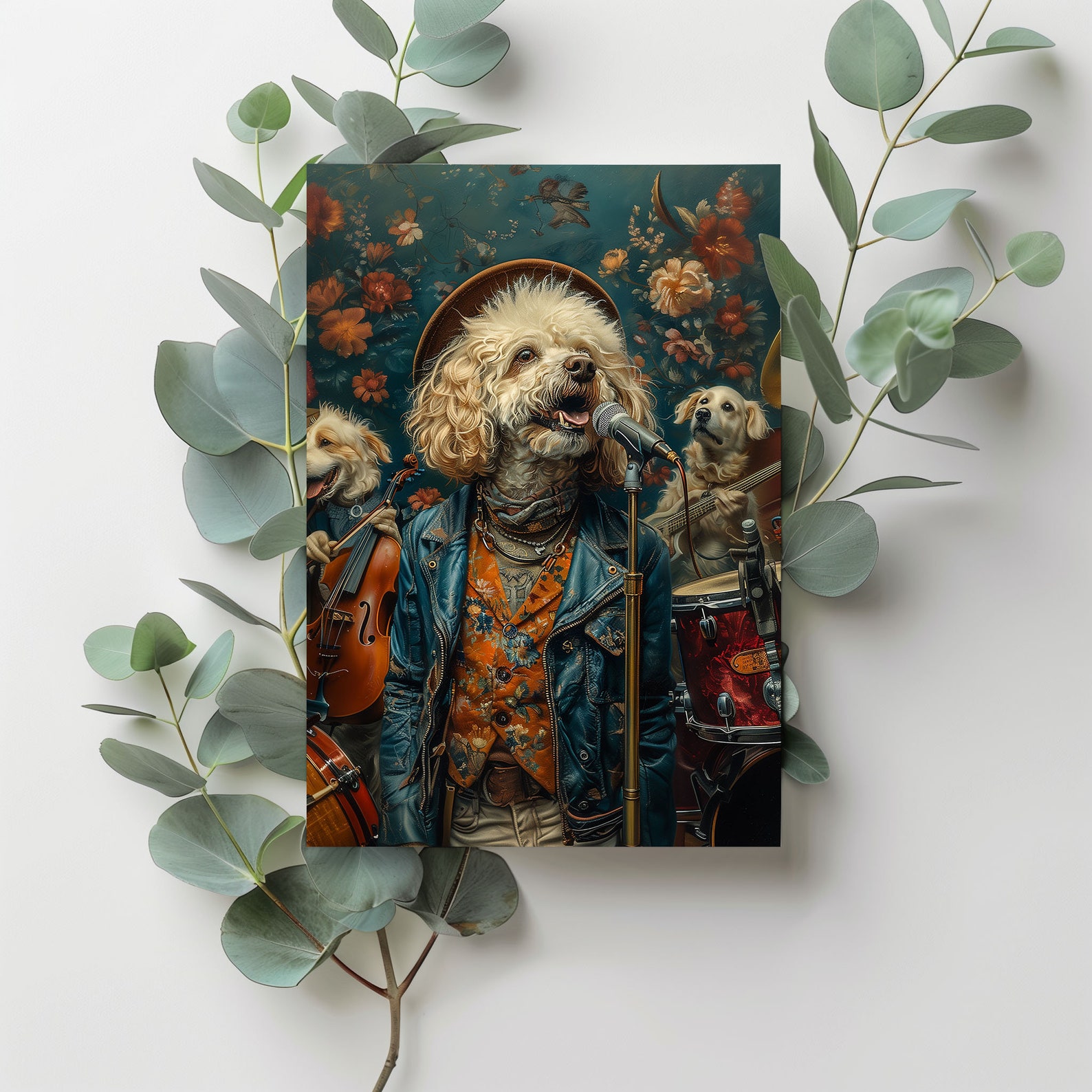 Poodle Singer - Paw-ty Invite, Singing Dog Card, Animal Invitation Card ...