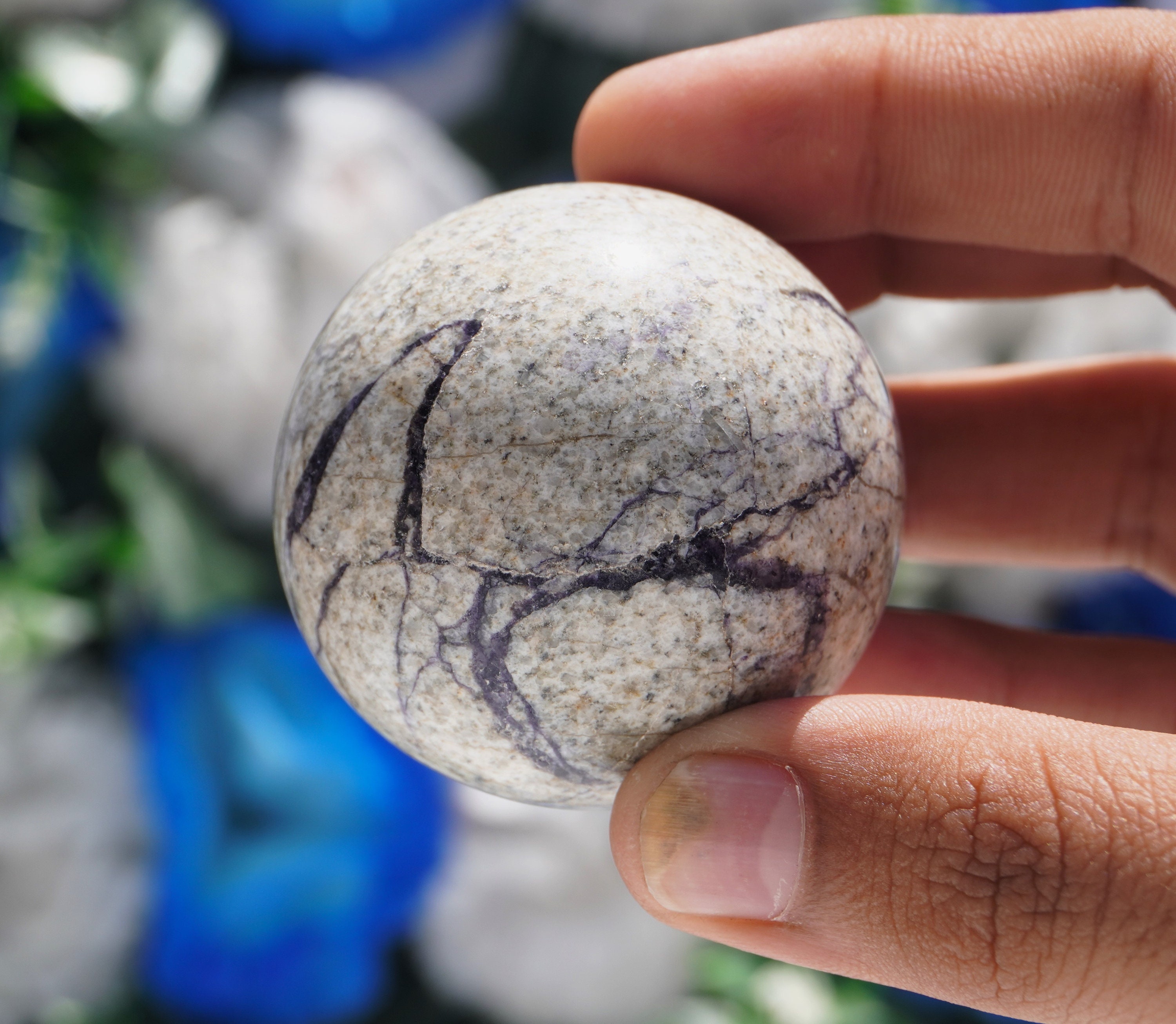 Rare Large 50MM | Blue Picasso Jasper Stone | Minerals Metaphysically ...