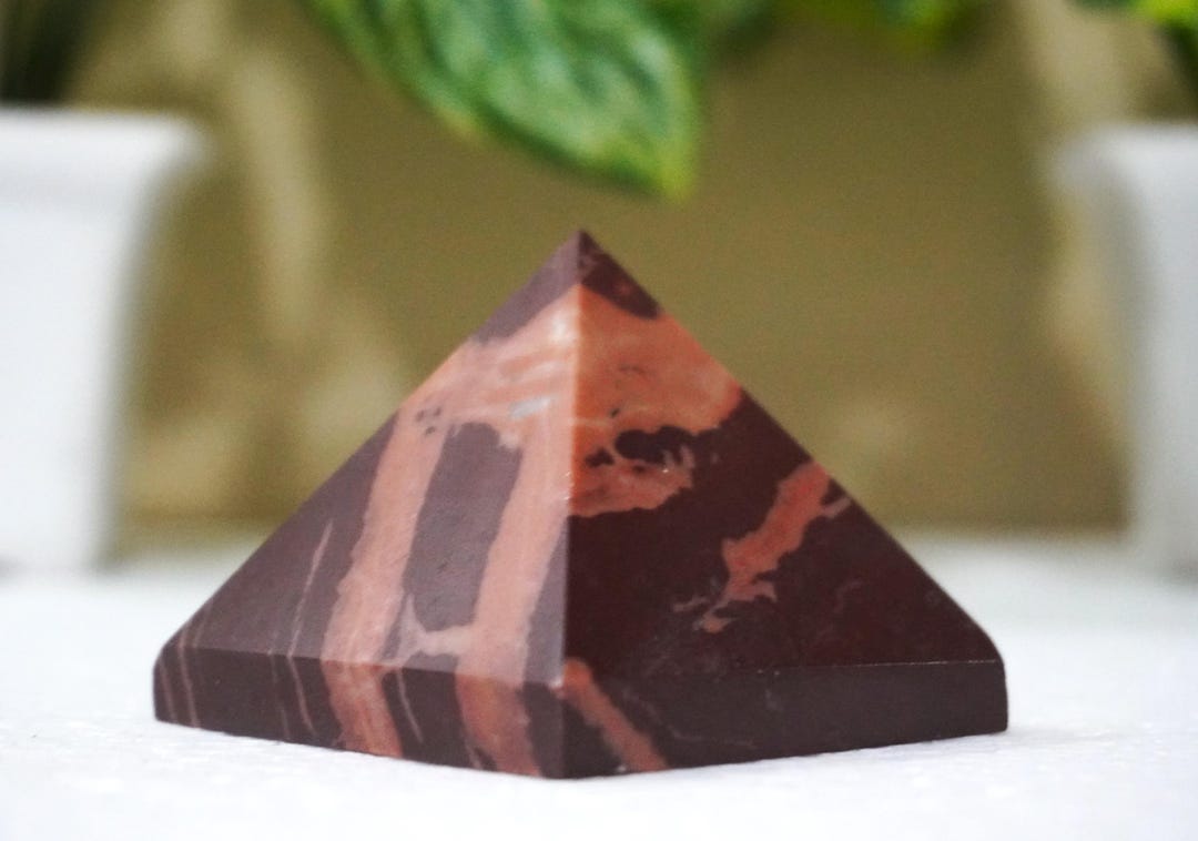 New 50MM Chocolate Jasper Stone Pyramid Metaphysical Healing Chakra ...