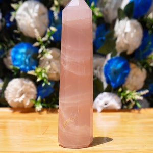 Natural 150MM Pink Rose Quartz Crystal Stone, Metaphysical Stone ...