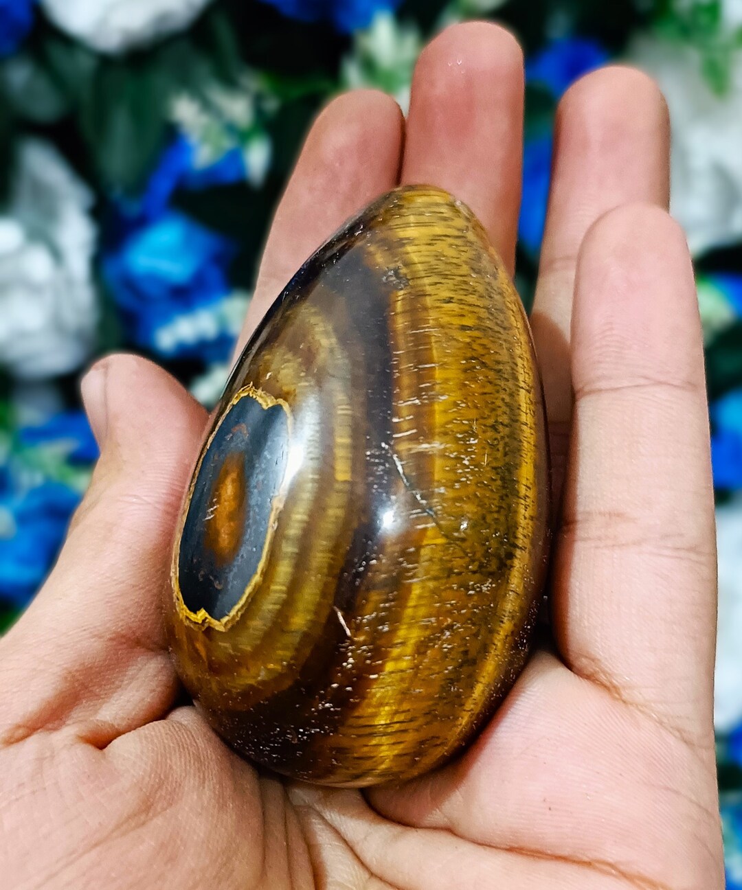 Large 3" Flashy Tiger Eye Stone Crystal Yoni Egg - Etsy