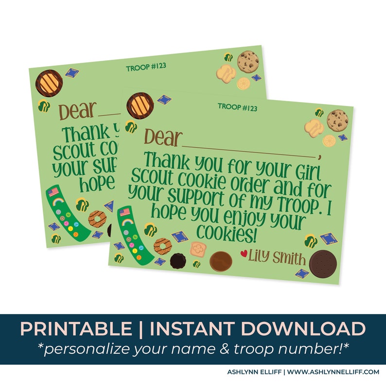 Instant Download | Fill-in-the-blank Personalized Girl Scout (junior ...