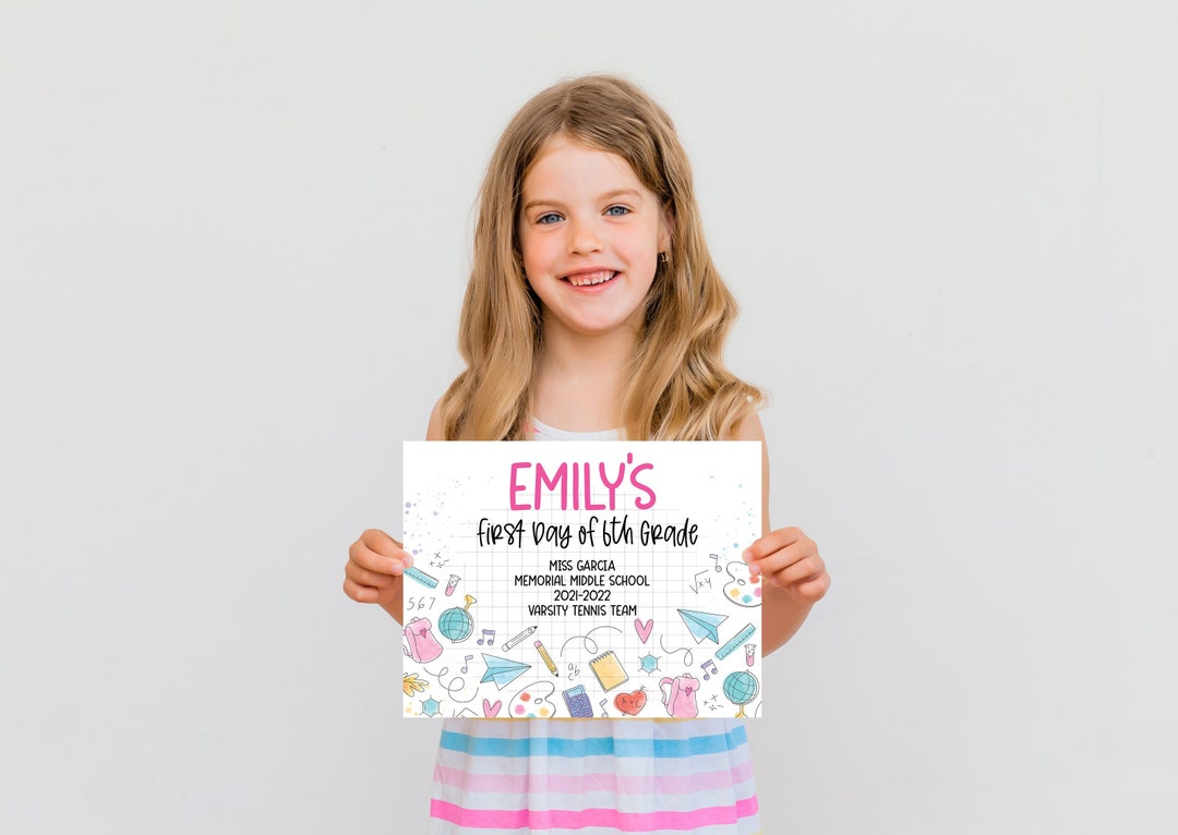 Back to School Printable Sign | First Day of School | First Day Sign ...