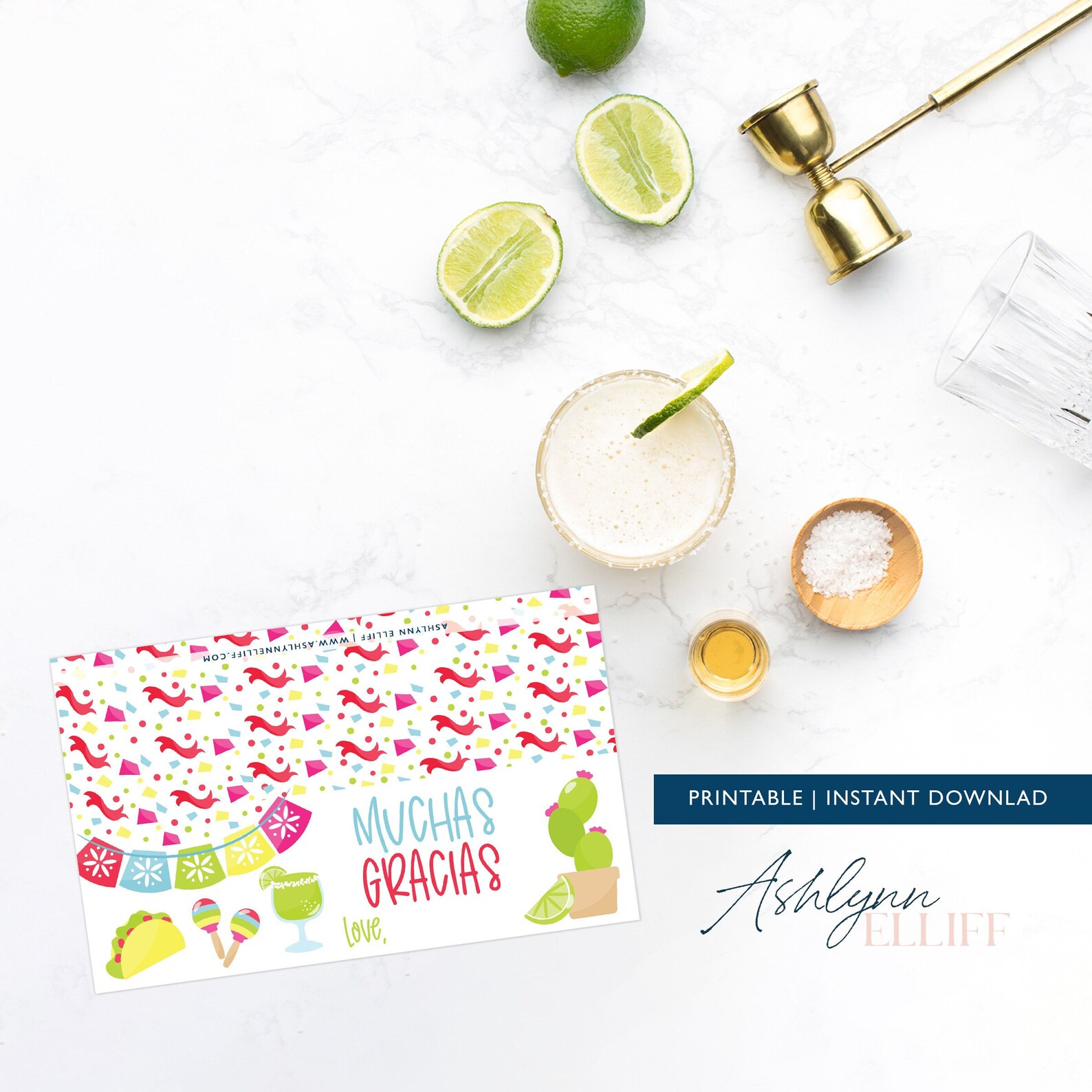 Printable Muchas Gracias Fiesta Goodie Bag Topper | Instant Download ...