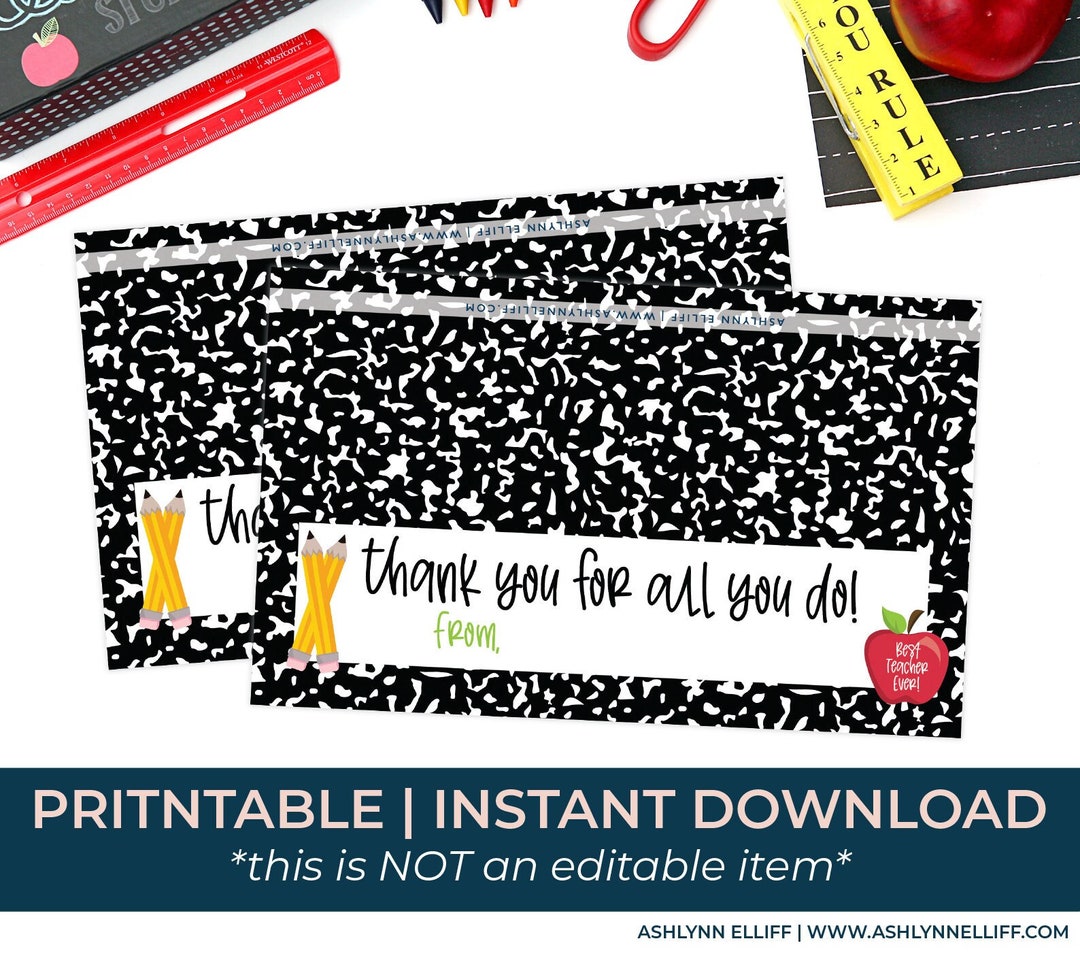 Printable Teacher Appreciation Goodie Bag Toppers Teacher Treats Goodie ...