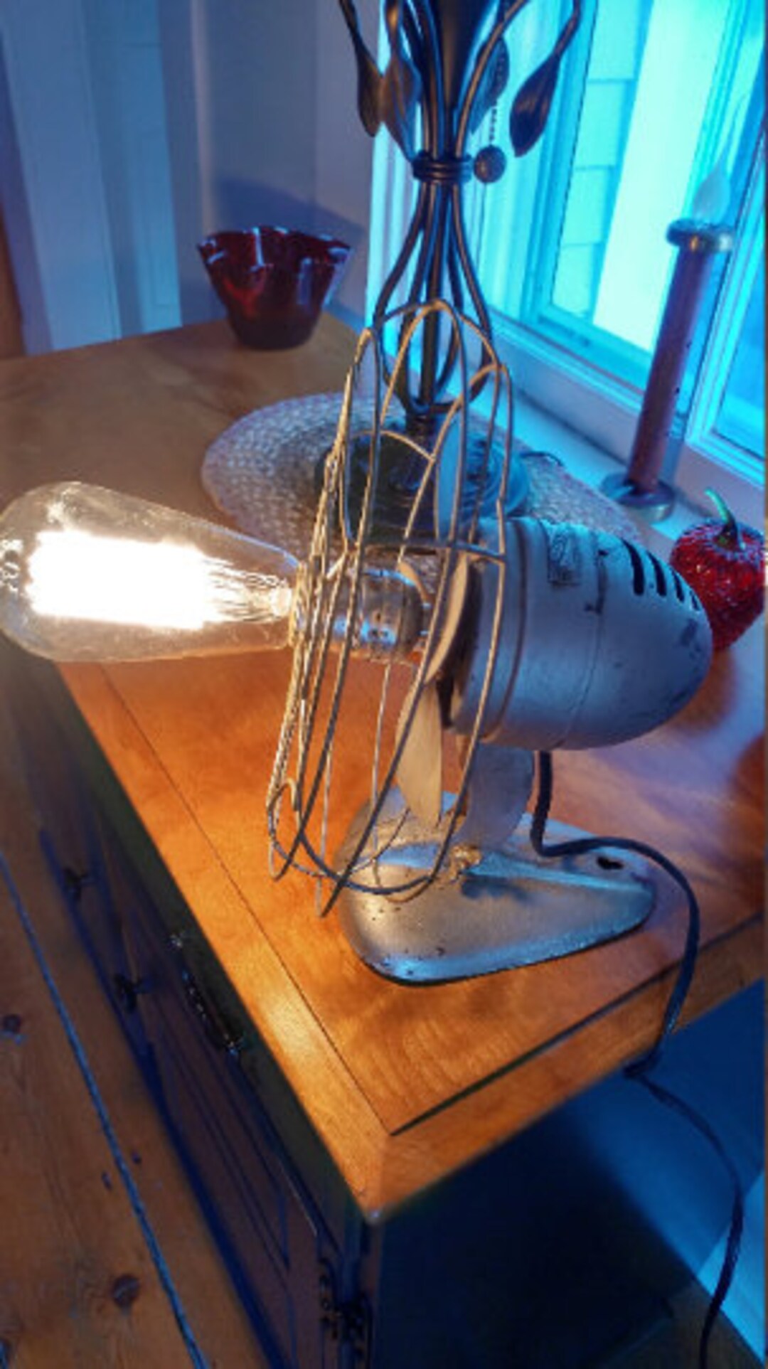 Vintage Fan Table Lamp - Etsy