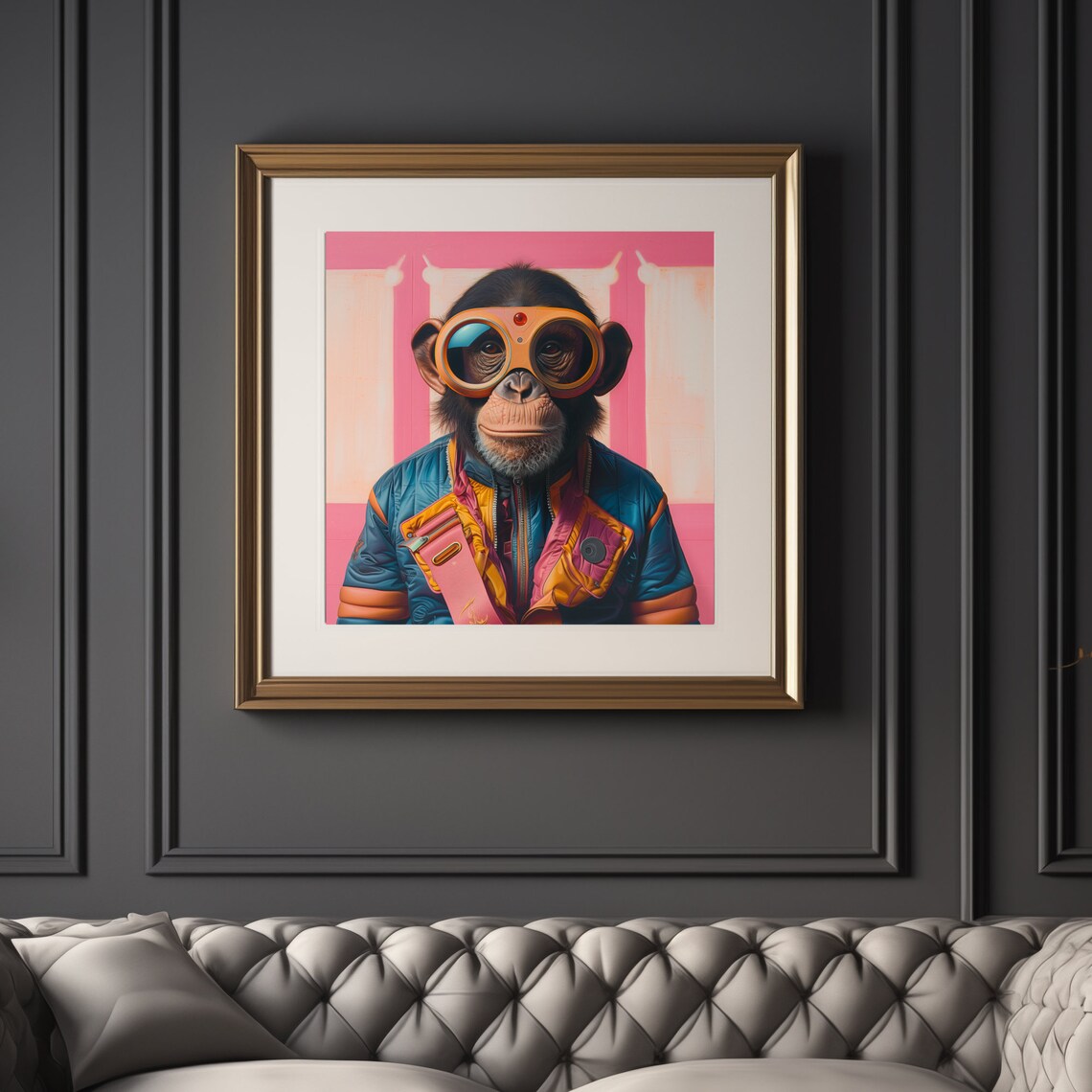 Funky Chimp in Cool Glasses Digital Download Home Wall Decor Art ...