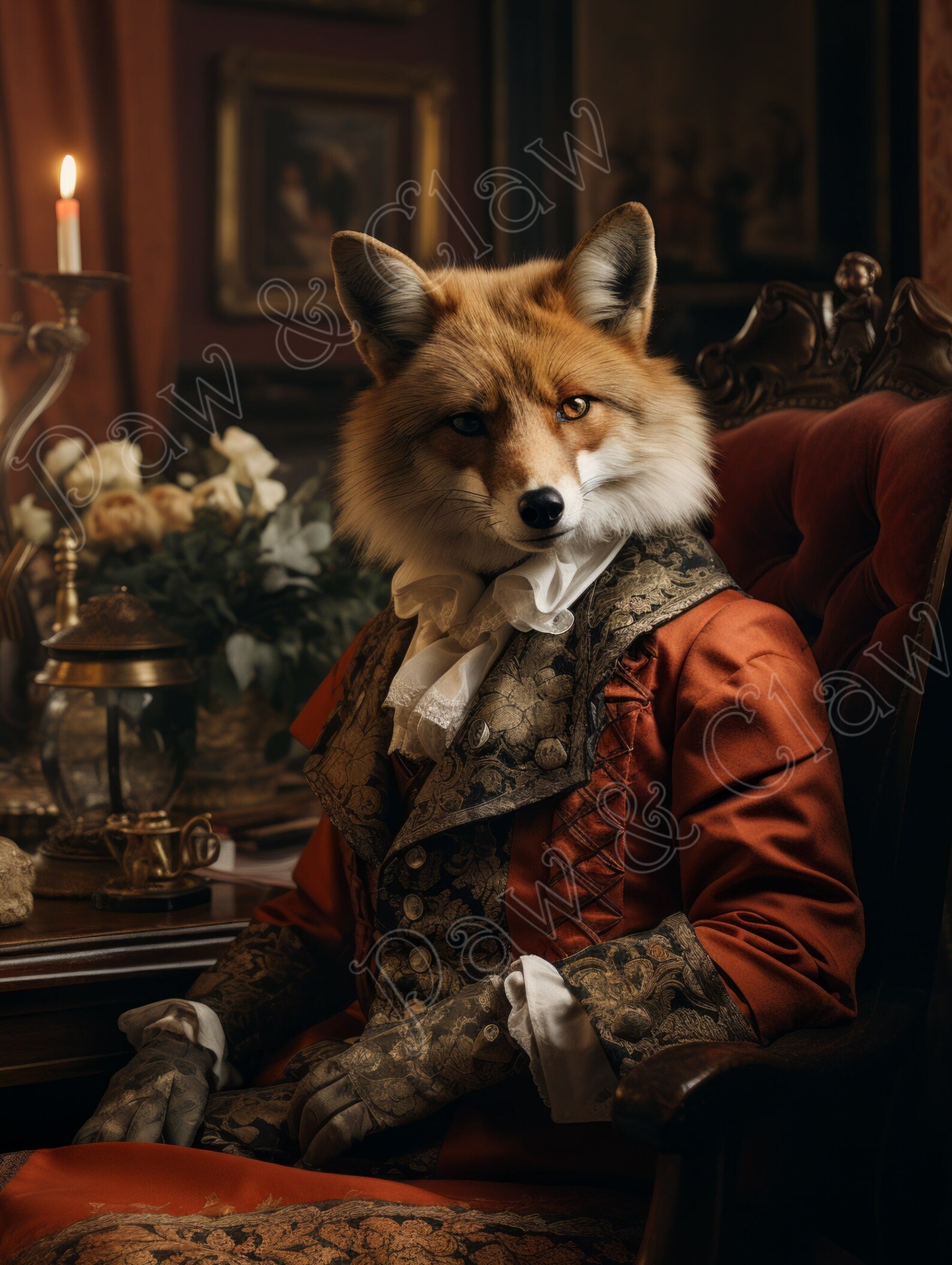 The Gentleman Fox Digital Download Antique Vintage Victorian Fox ...