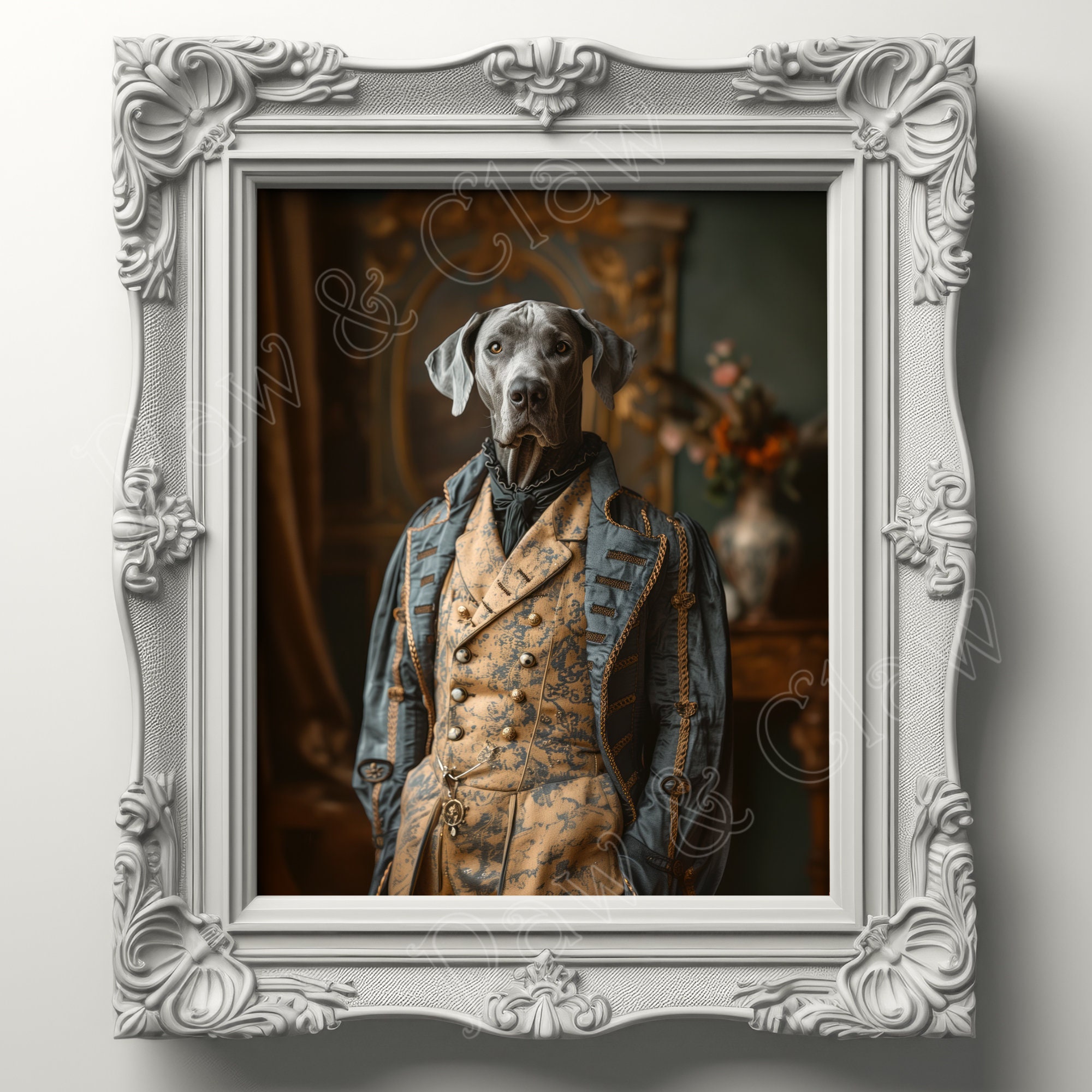 The Great Dane Vintage Victorian Dog Portrait Instant Download ...