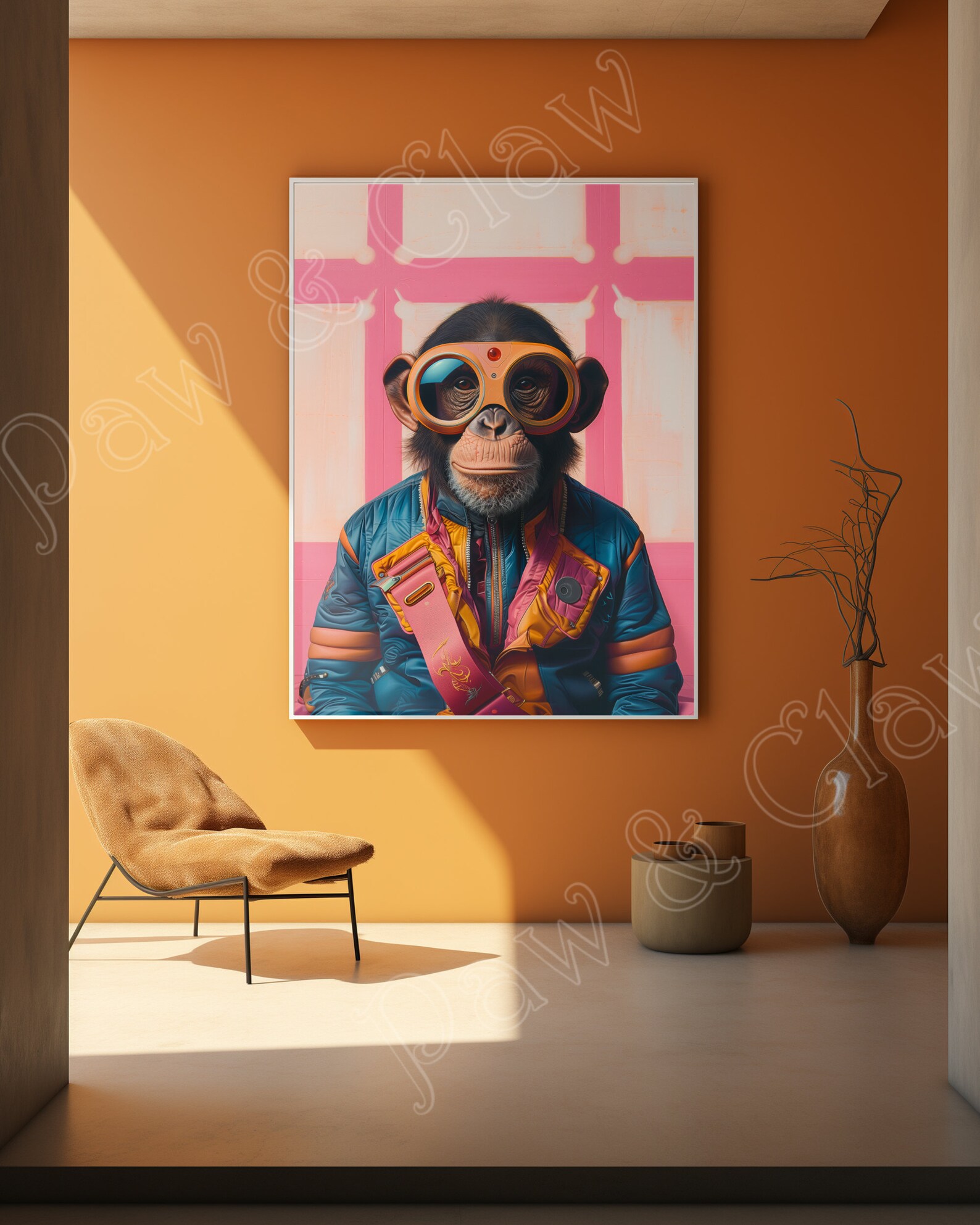 Funky Chimp in Cool Glasses Digital Download Home Wall Decor Art ...