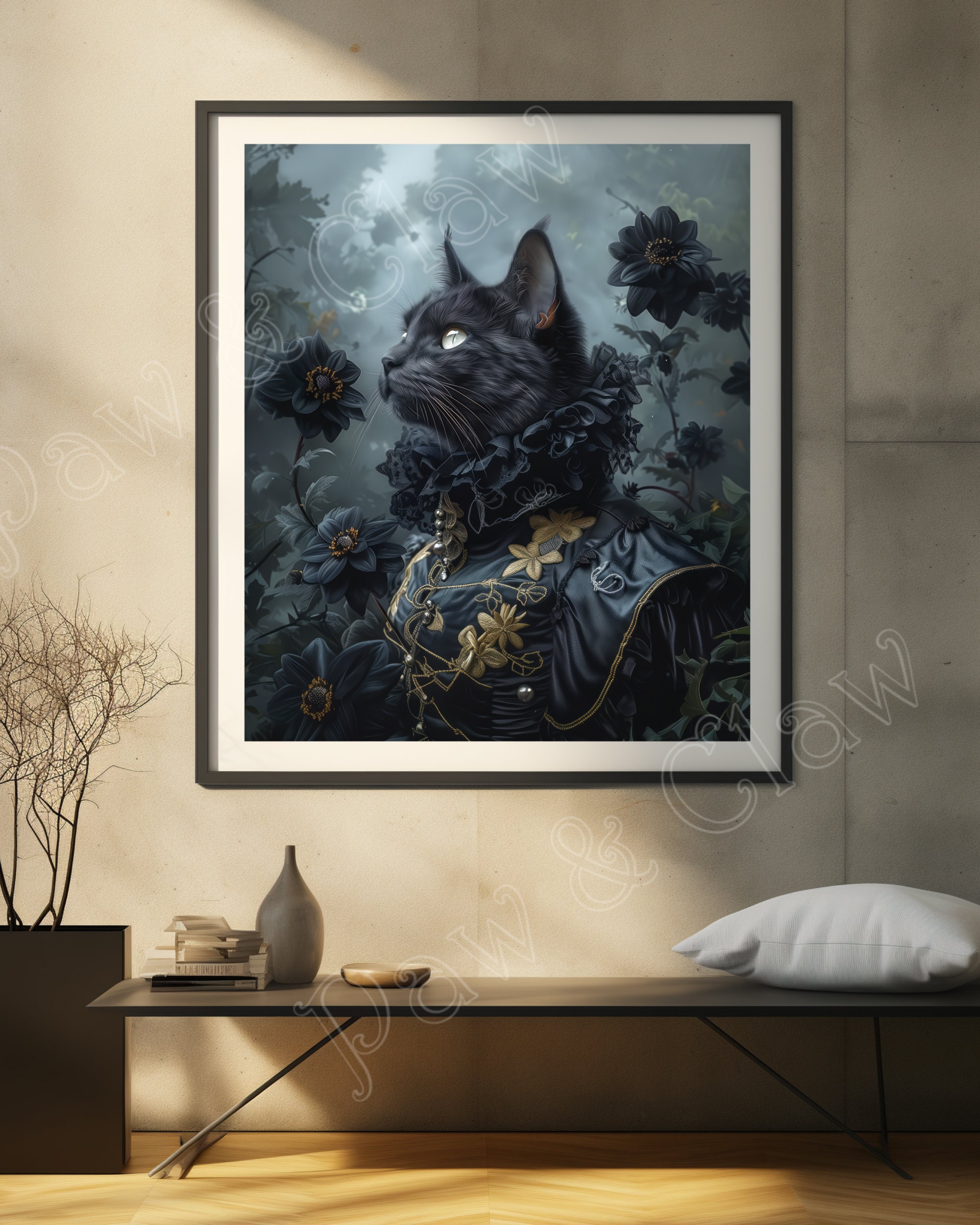 Dark Duke Black Cat Digital Download Dark Academia Gothic Cat Decor ...