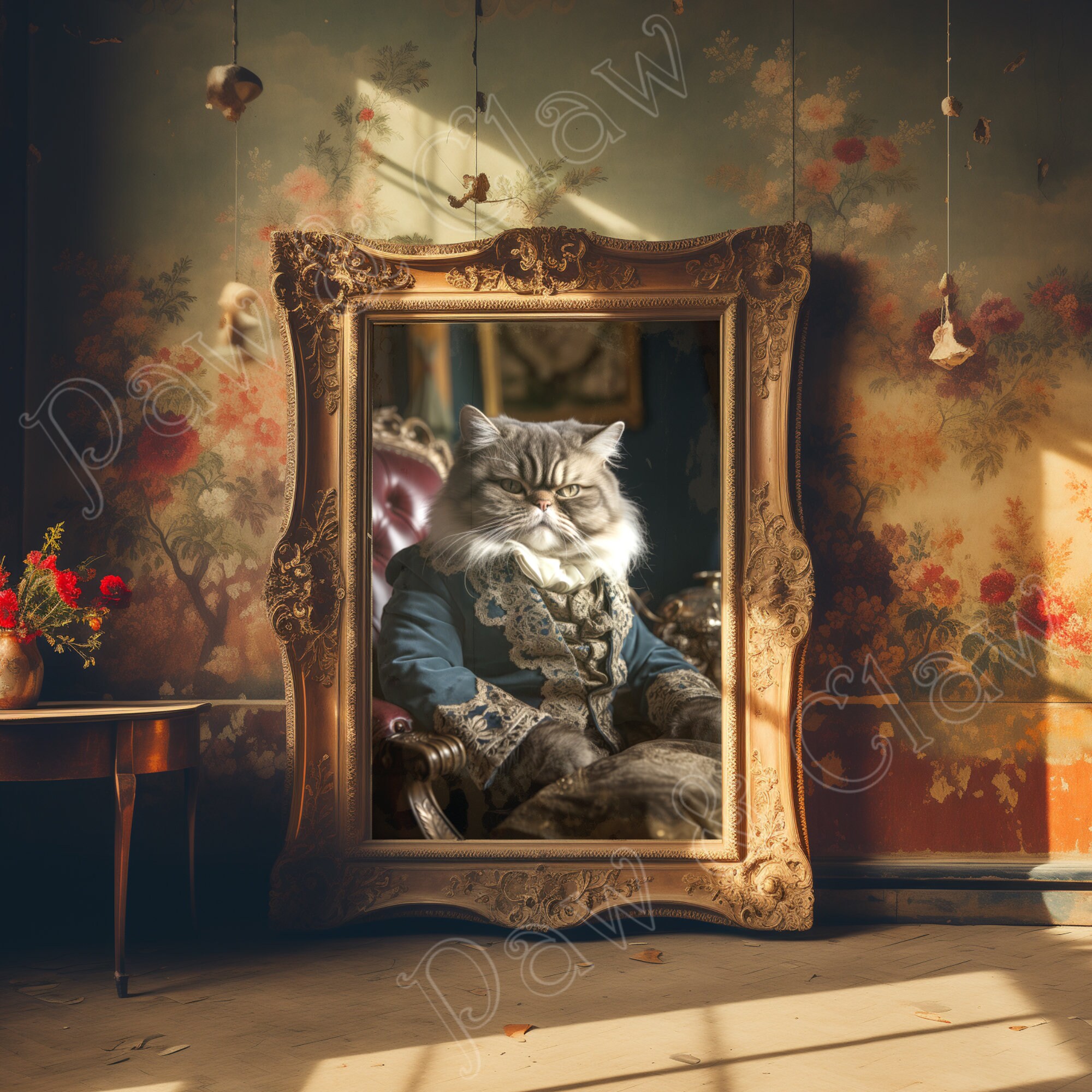 Grumpy Cat in Victorian Vintage Clothes Instant Download Art Wall Decor ...