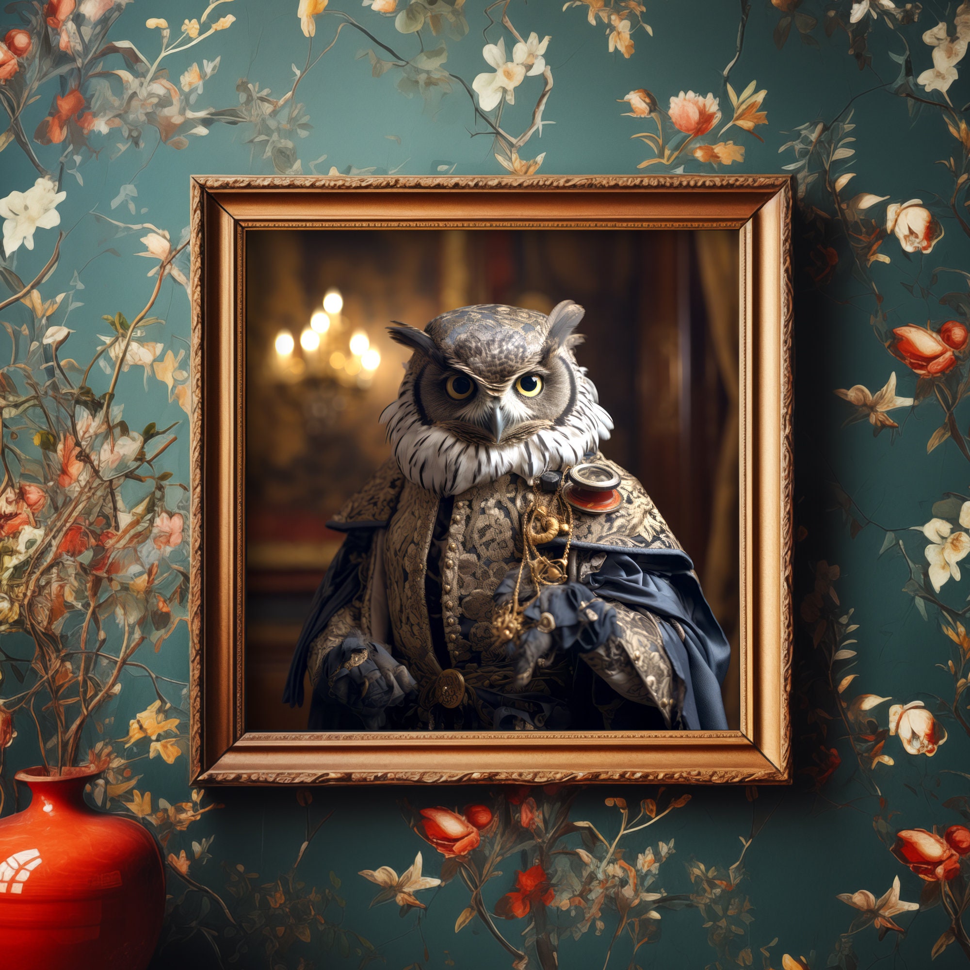 Mr Owl in Regency Style Clothing Vintage Art Print Instant Download Victorian Wall Decor Animal ...