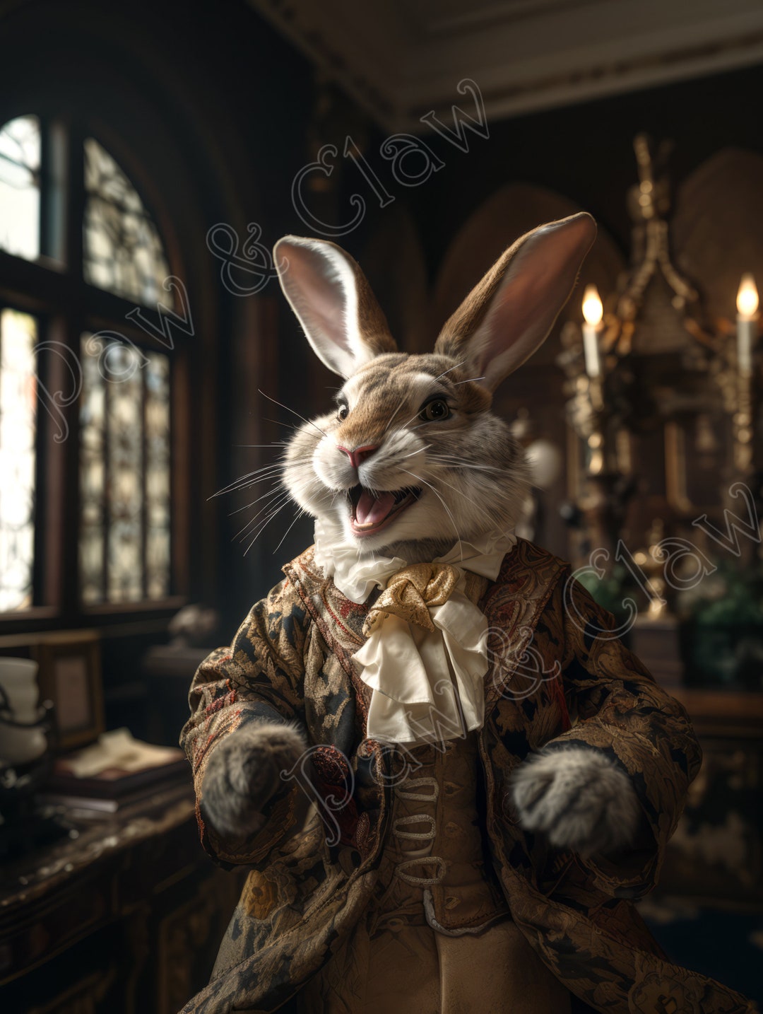 The Happy Rabbit Vintage Art Print Digital Download Retro Wall Decor ...