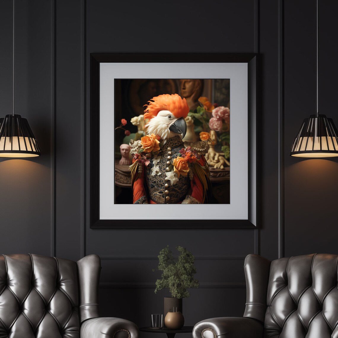 Colonel Parrot Digital Download Vintage Style Animal Portrait Print ...