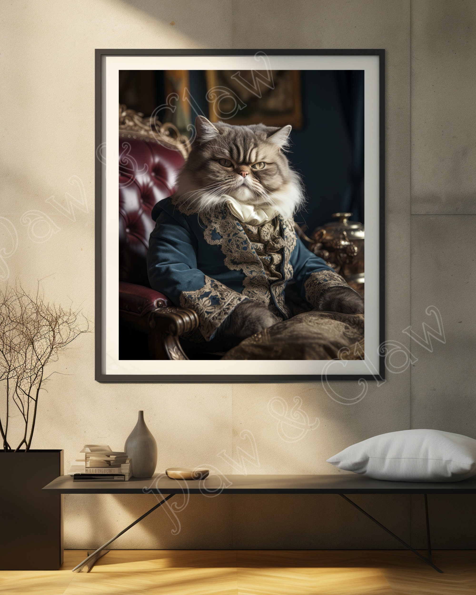 Grumpy Cat in Victorian Vintage Clothes Instant Download Art Wall Decor ...