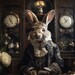 Clock Shop Rabbit Vintage Art Print Digital Download Retro Wall Decor ...