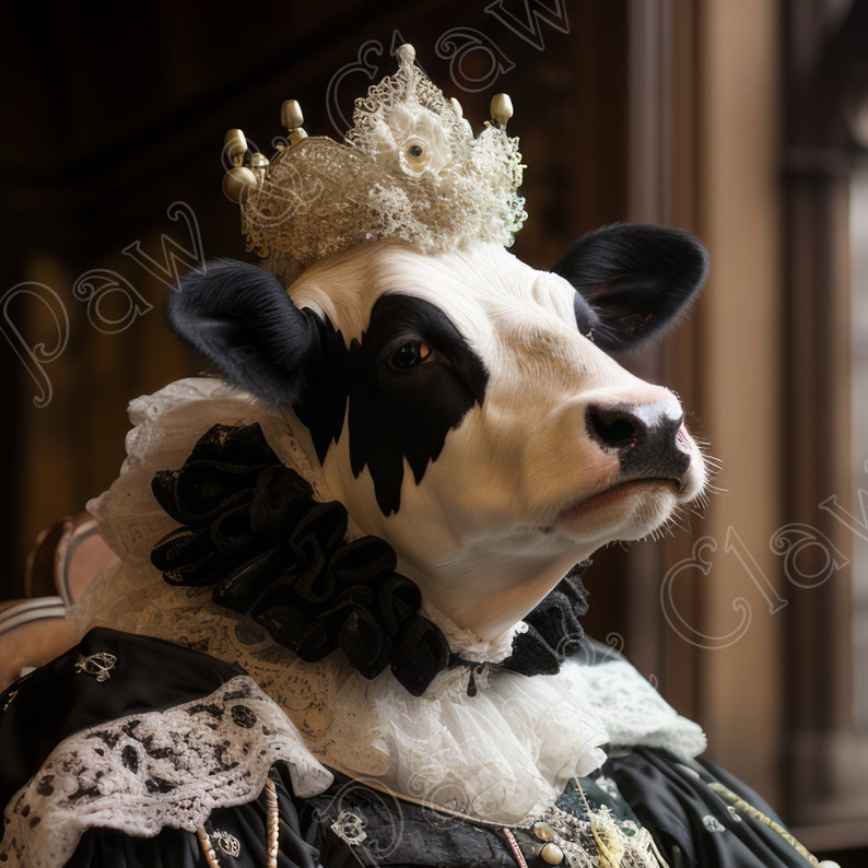 Madam Cow, Victorian Style Costume. Vintage Art, Digital Download ...