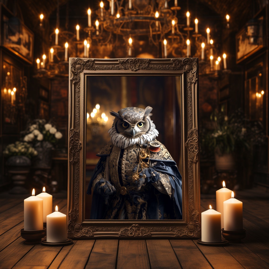 Mr Owl in Regency Style Clothing Vintage Art Print Instant Download Victorian Wall Decor Animal ...