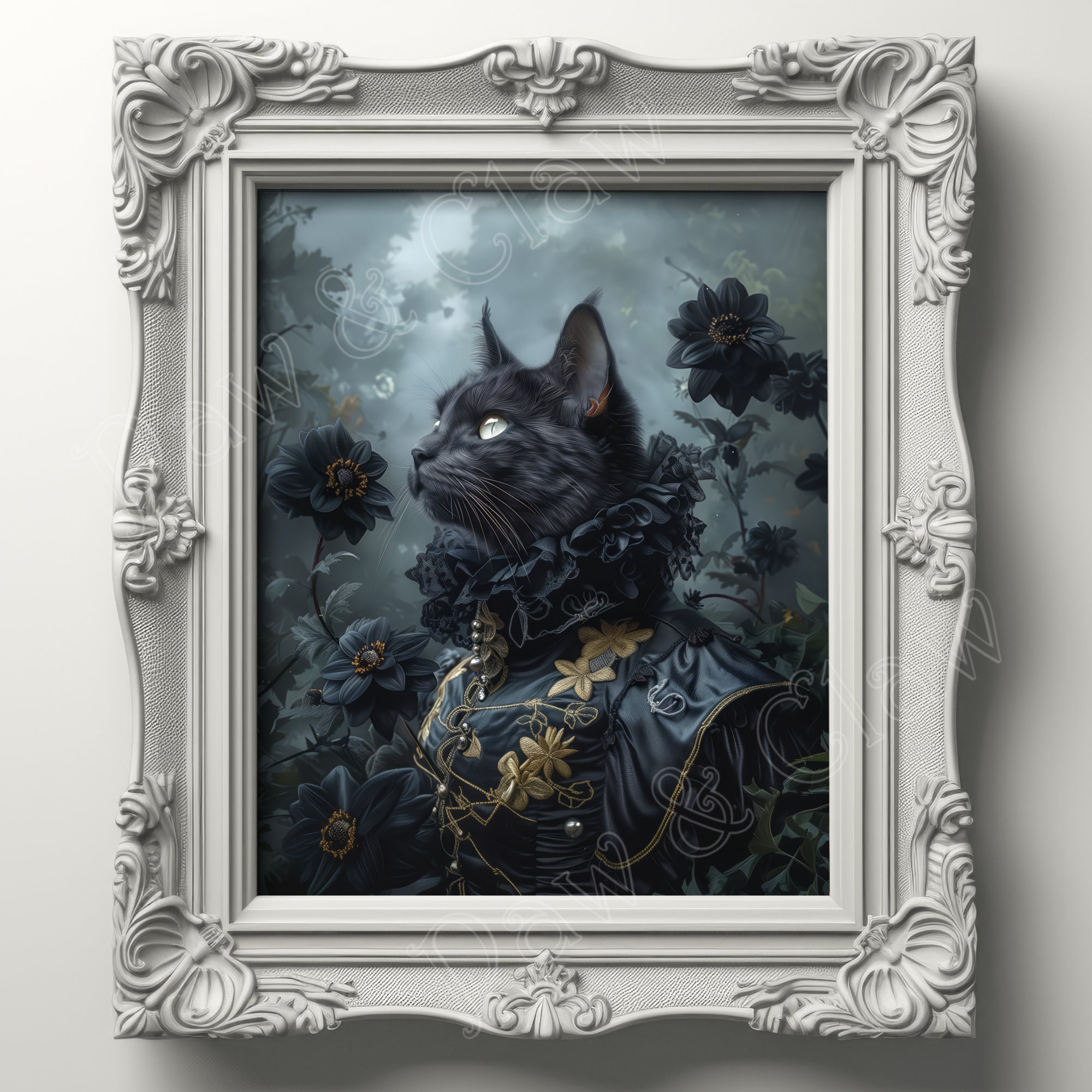 Dark Duke Black Cat Digital Download Dark Academia Gothic Cat Decor ...