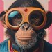 Funky Chimp in Cool Glasses Digital Download Home Wall Decor Art ...
