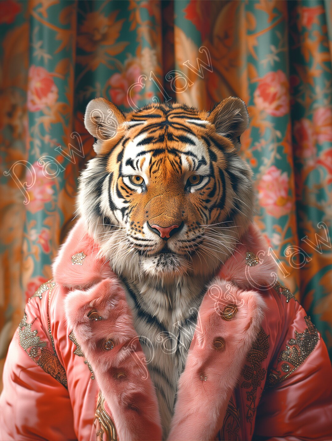 Mr Tiger Looking Fabulous Instant Download Pink Style Fashion Printable ...