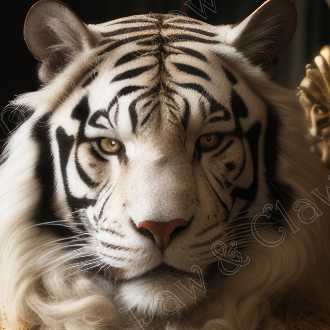 Cool White Tiger in Victorian Clothes Vintage Tiger Art Digital ...